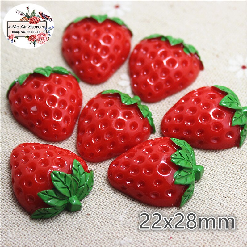 10pcs Strawberry Fruit Resin Flat back Cabochon Mi... – Grandado