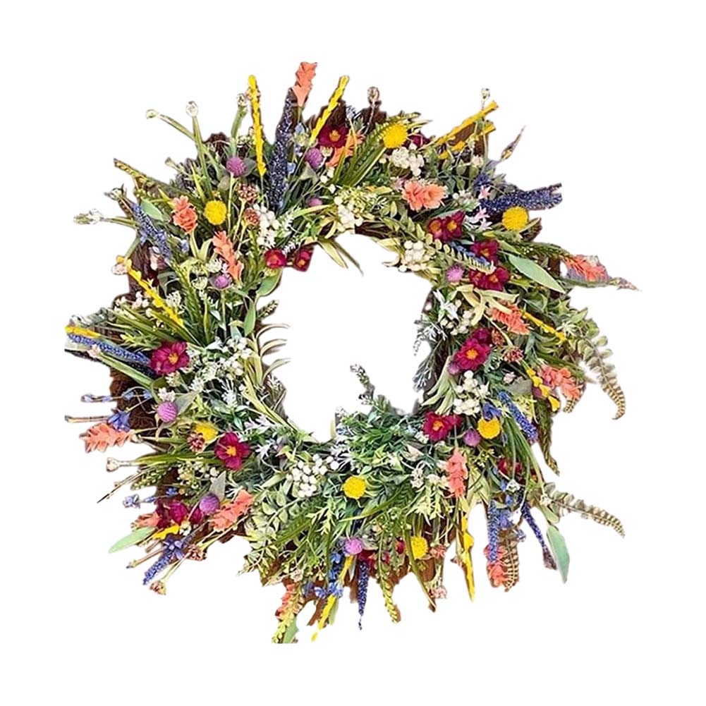 Kunstbloem Krans Lente Zomer Wilde Bloem Deur Deco... – Vicedeal