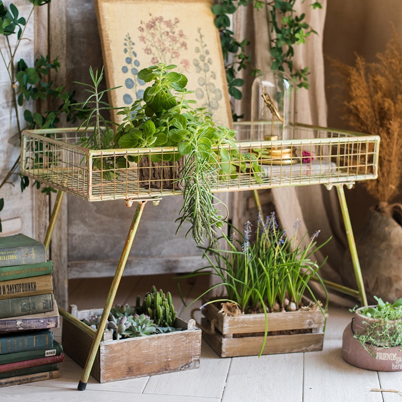 rustic handmade rectangle wire top metal vintage s... – Grandado