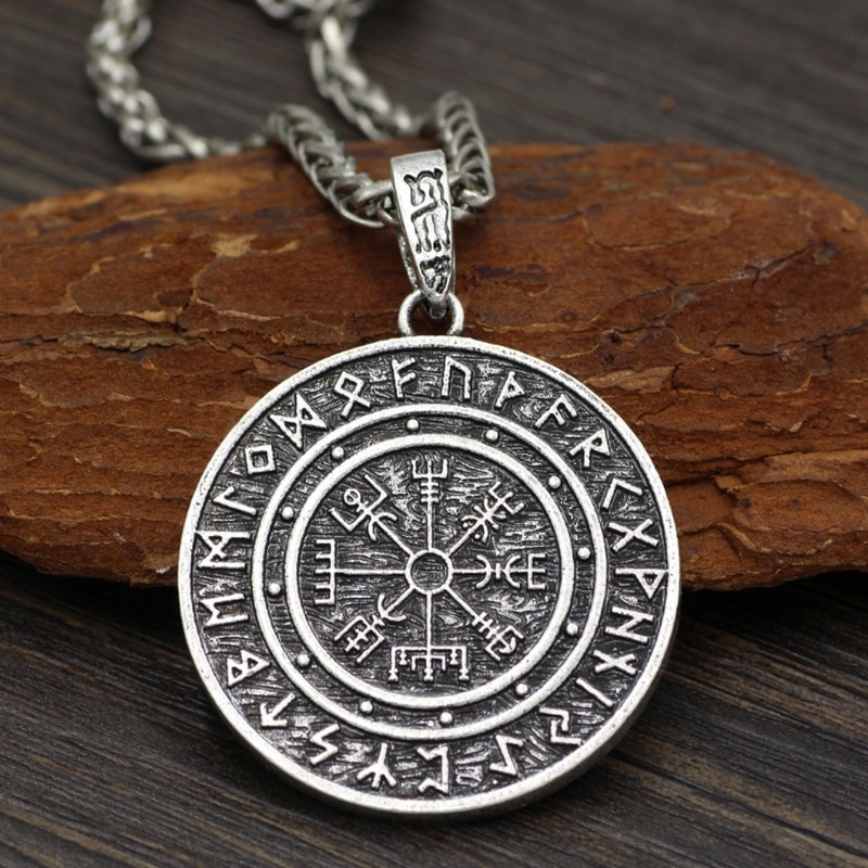 Retro Nordic Style Odin Rune Amulet Compass Pendan... – Vicedeal