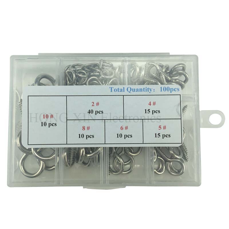 100pcs Hooks Ring Eye Shape Screw nickel Plated Me... – Grandado