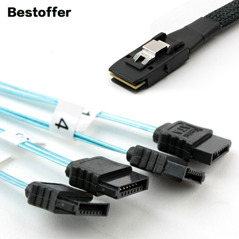 0.5 Meters 6Gbps Mini SAS SFF-8087 to 4*SATA 7-Pin... – Grandado