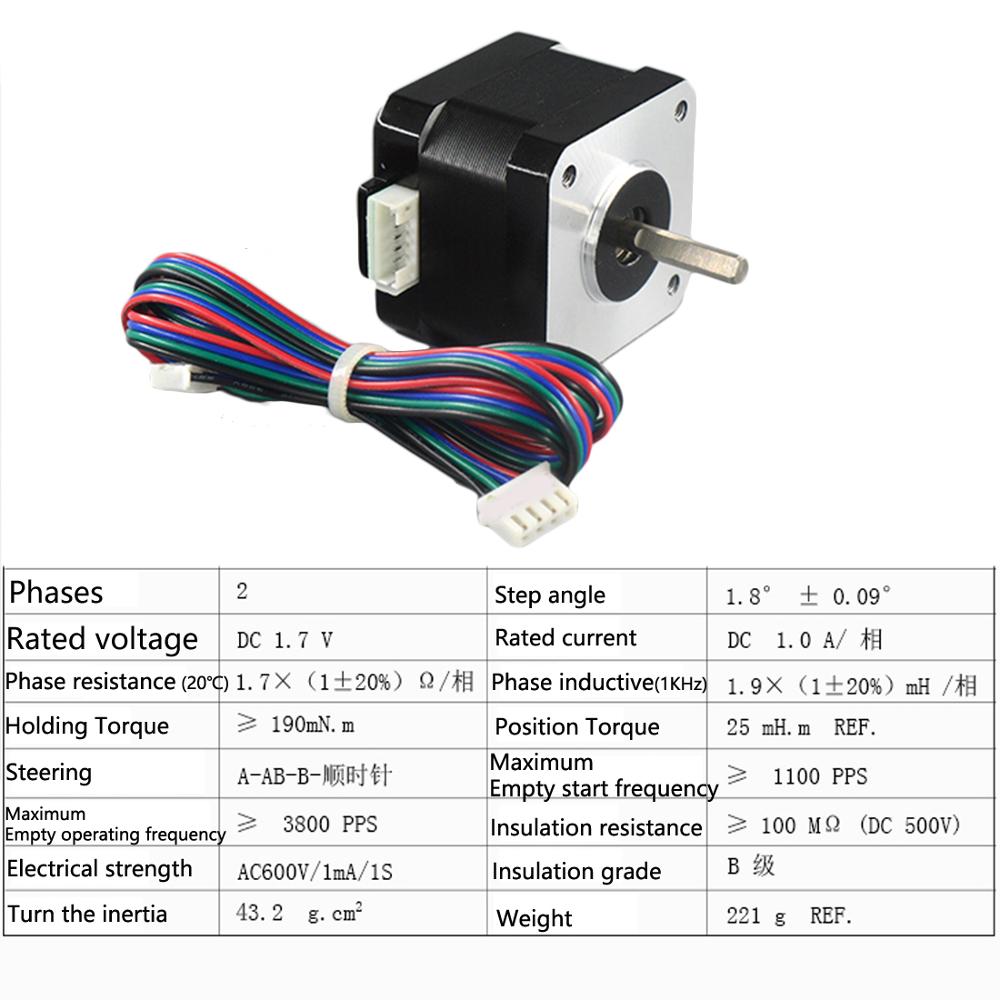1pc 42 Stepper Motor 2 PHASE Nema17 motor 42BYGH34... – Vicedeal