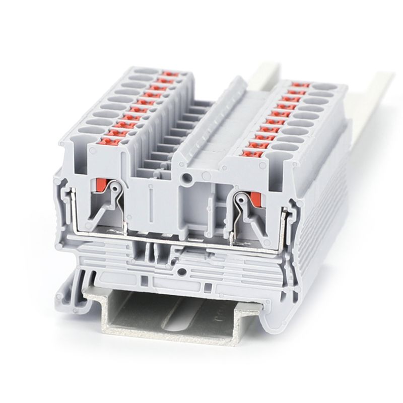 10 Pcs PT 2.5 Push-In Din Rail Mounted Terminal Bl... – Vicedeal