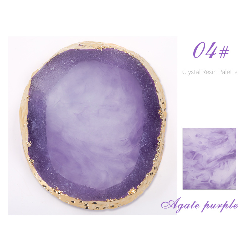 Round Resin Agate Stone Nail Color Palette Gel Pol... – Grandado