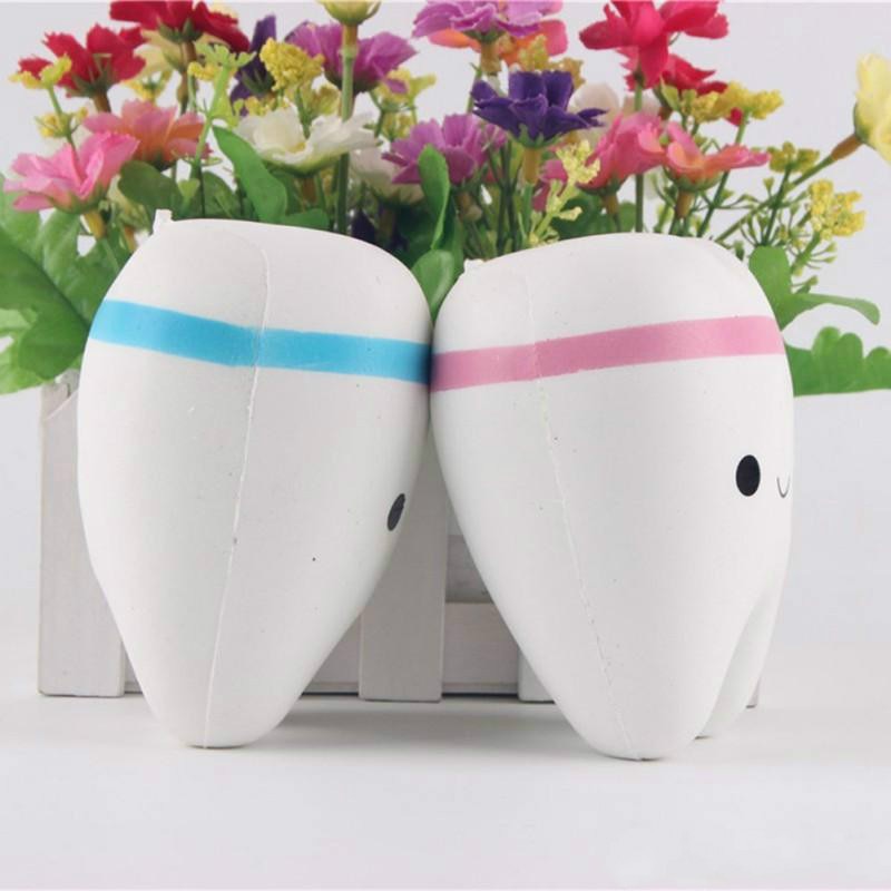 Cute Cartoon Tooth Pendant Squishy Toy Slow Rising... – Grandado