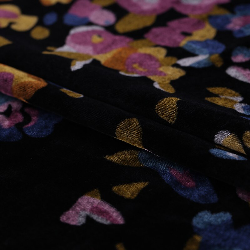 Utskrift sammetstyg high-end sidentyg för klänning... – Vicedeal