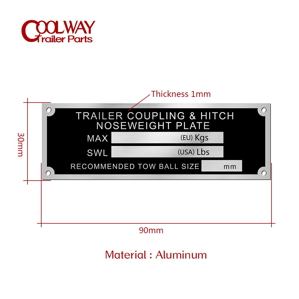 Blank or Engraved Aluminum Tag Trailer Coupling &a... – Grandado