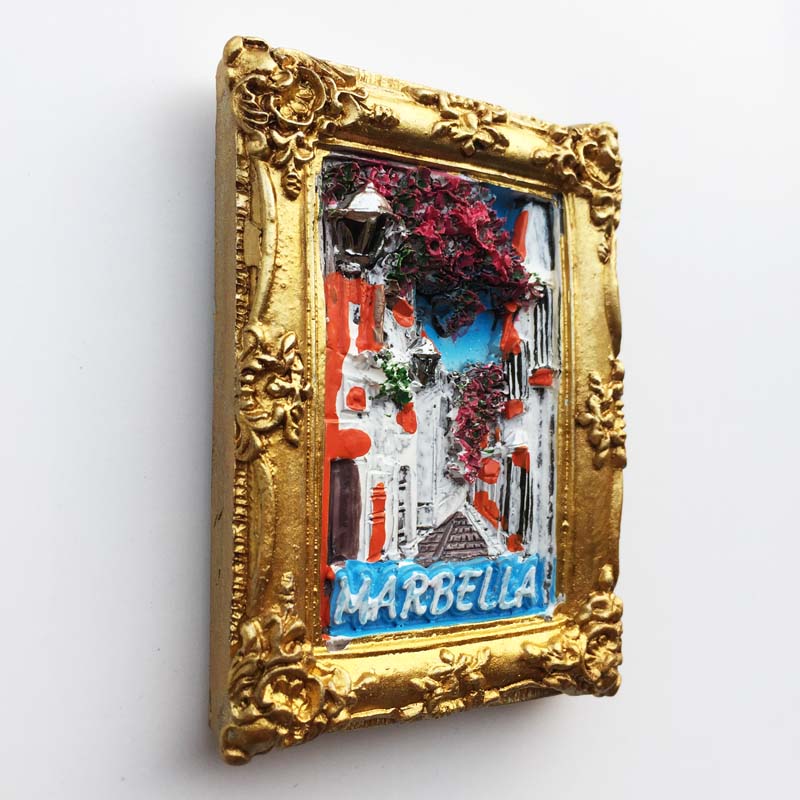 fridge magnet Marbella Spain souvenir street flowe... – Grandado