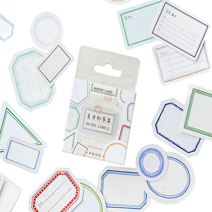 46pcs/pack Retro Labels Memo Stickers Pack Set Pla... – Grandado