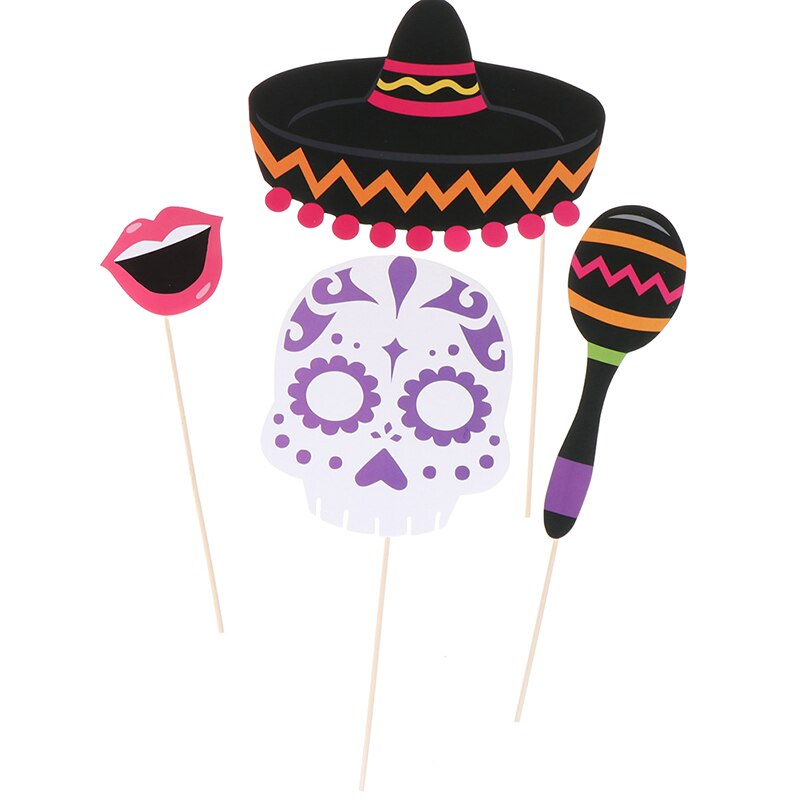21Pcs/set Mexican Mask Photo Props Halloween Day C... – Grandado