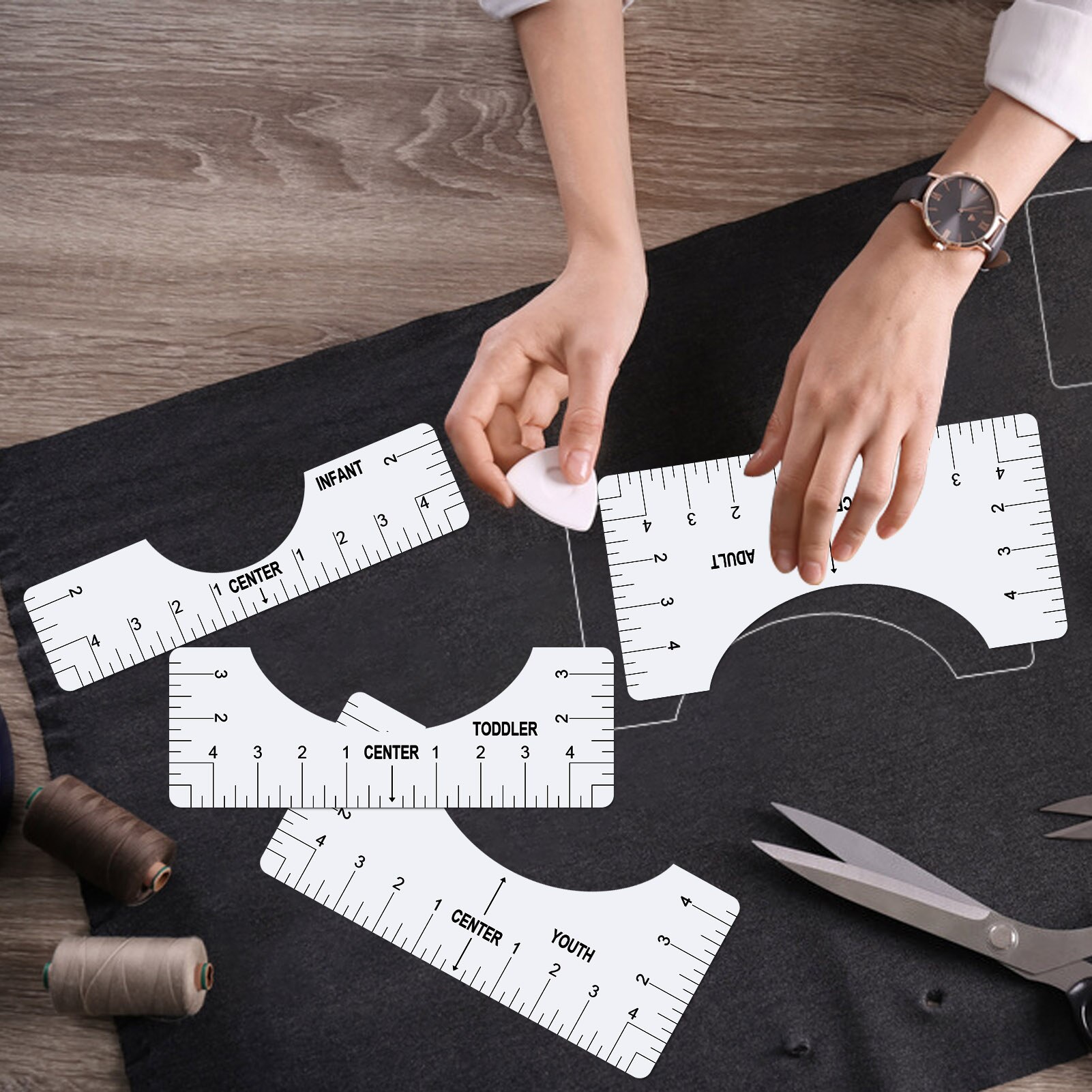 4PCS Alignment Ruler for T-Shirt Vinyl T-Shirt Rul... – Grandado