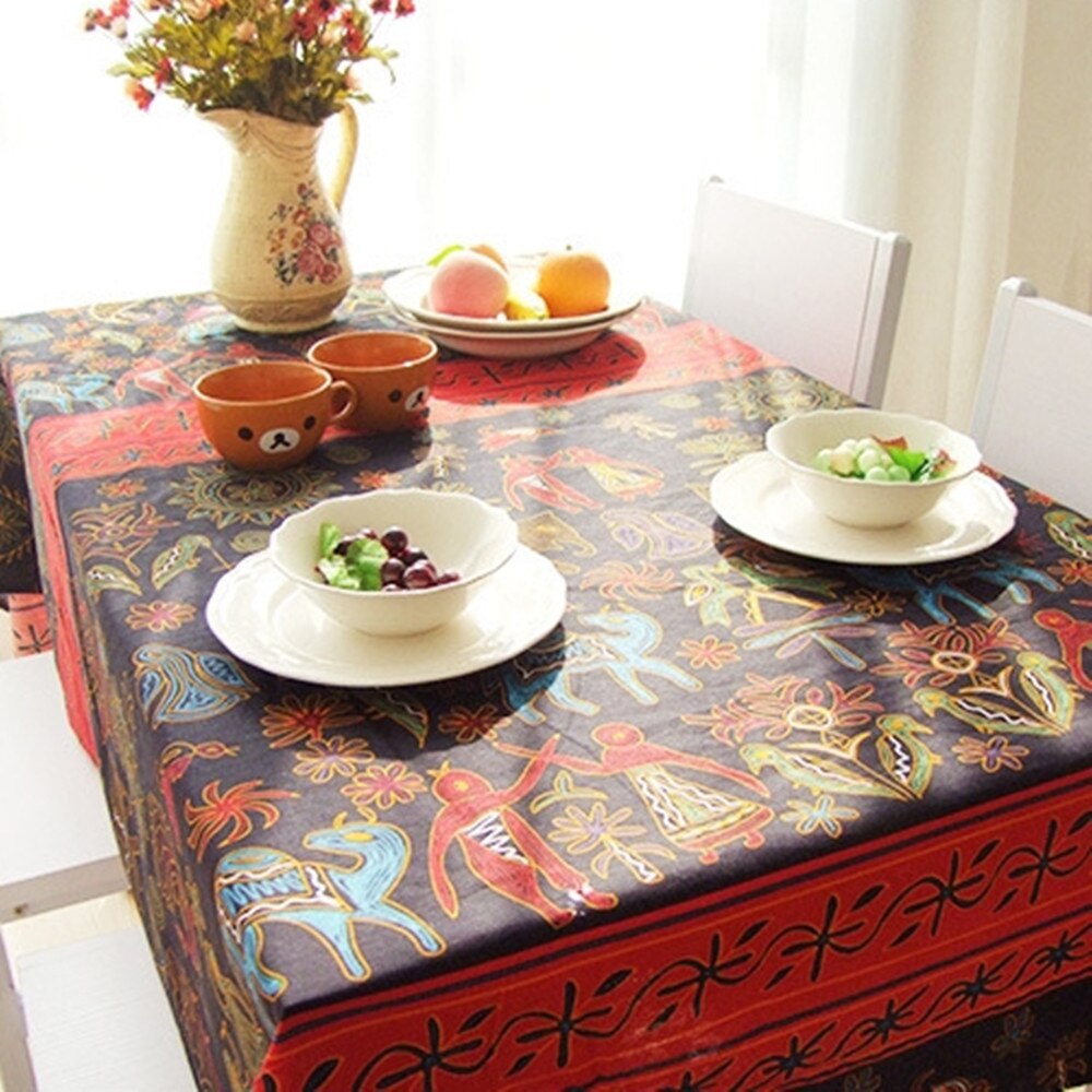Mayan Pattern National Style Table Cloth Cotton & ... – Grandado