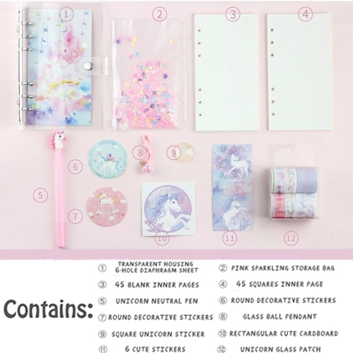 A6 Spiral Notebook Kawaii Ocean Planner Notebook Cherry Bullet Diary Notebook Planner Organizer ...
