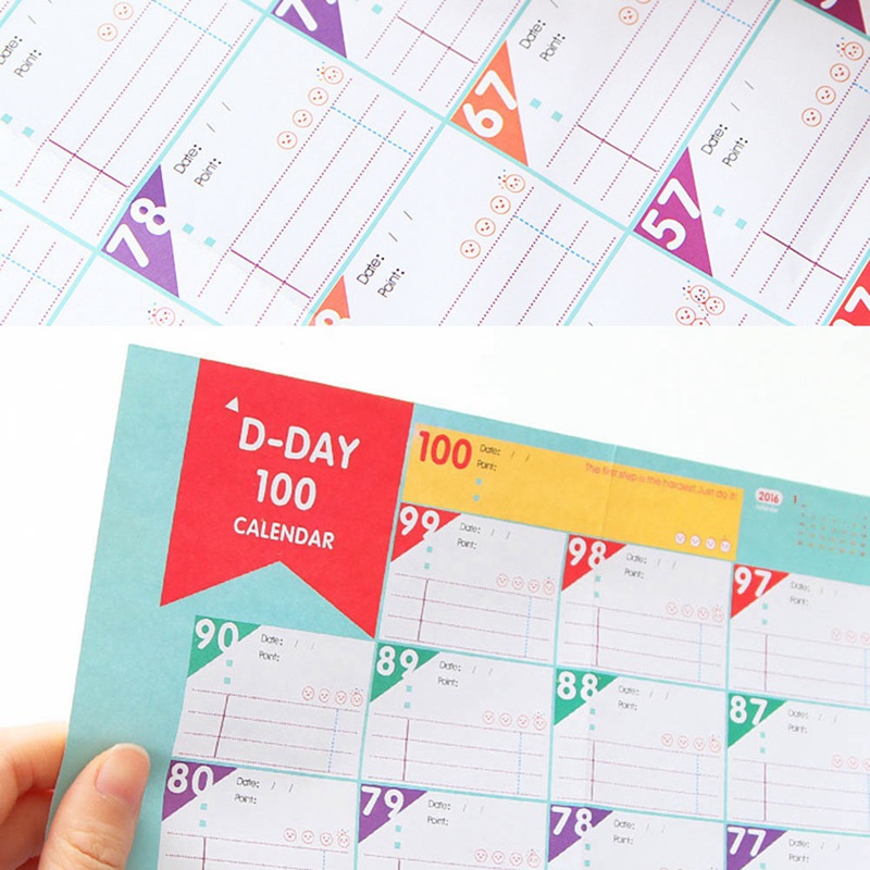 100 Day Countdown Calendar Learning Schedule Perio... – Grandado
