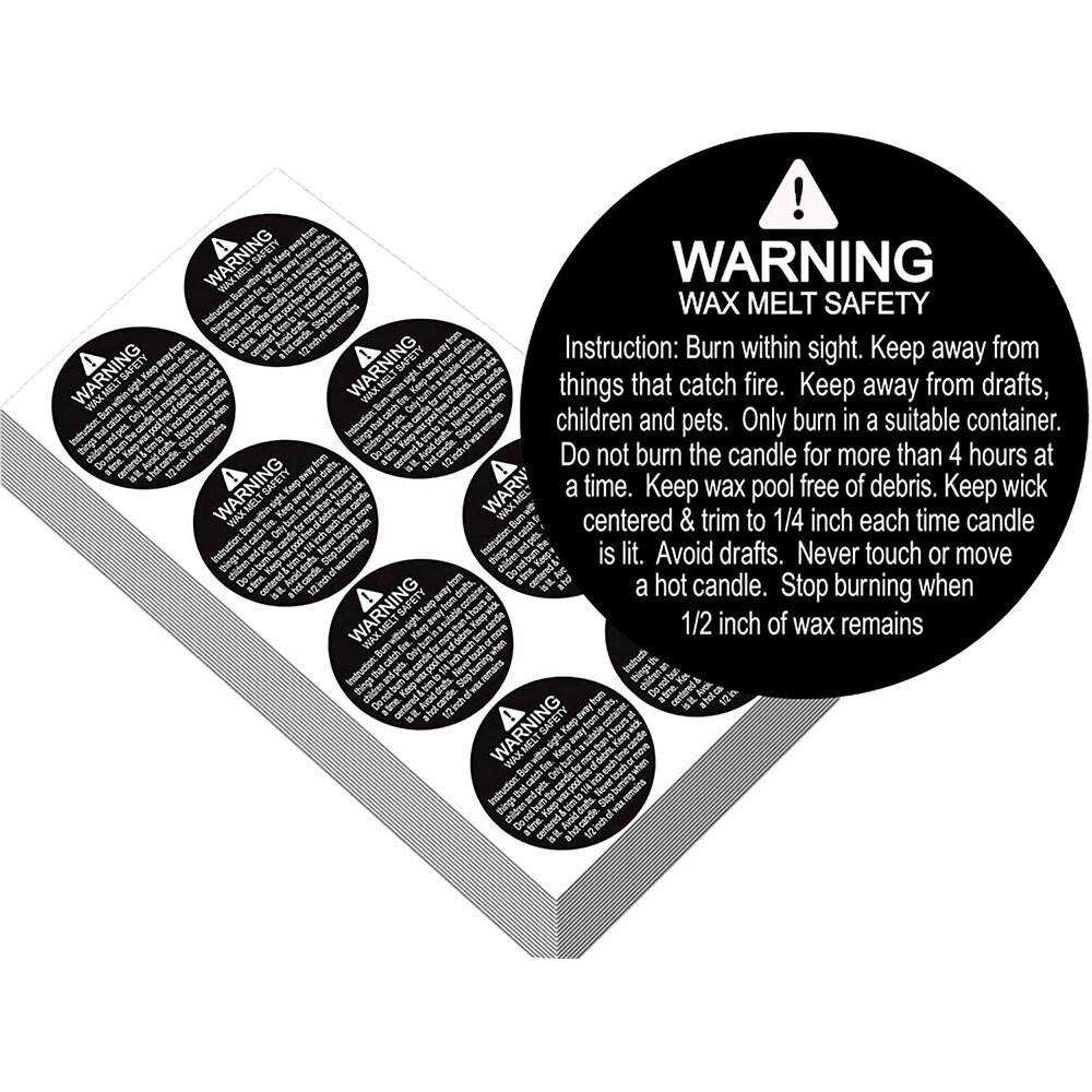504 Pcs Black Warning Candle Jar Label Sticker Wat... – Grandado