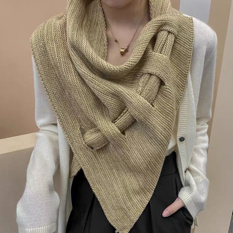 Triangle Scarfs For Women Cross Scarf Shawl Casual... – Grandado