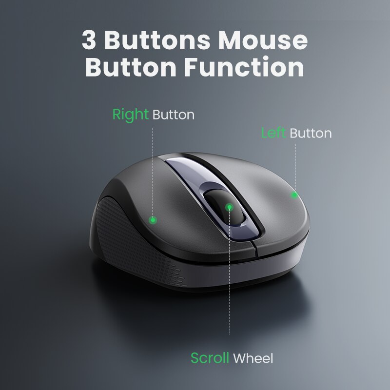 UGREEN Mouse Wireless Ergonomic Shape Silent Click... – Grandado