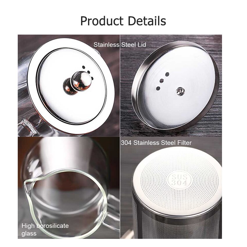 MEMDOO Glass Teapot Heat Resistant Infuser Filter ... – Grandado