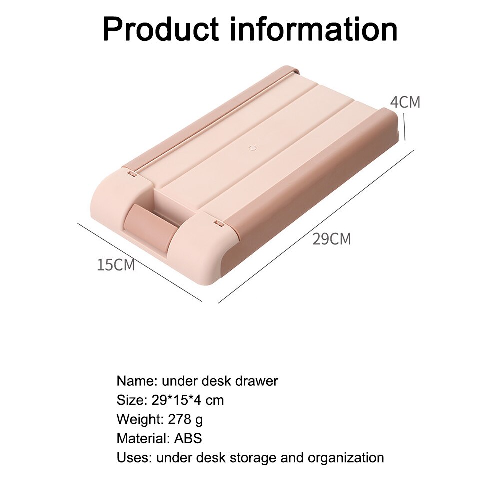 Under Desk Drawer Self-Adhesive Hidden Table Box D... – Grandado