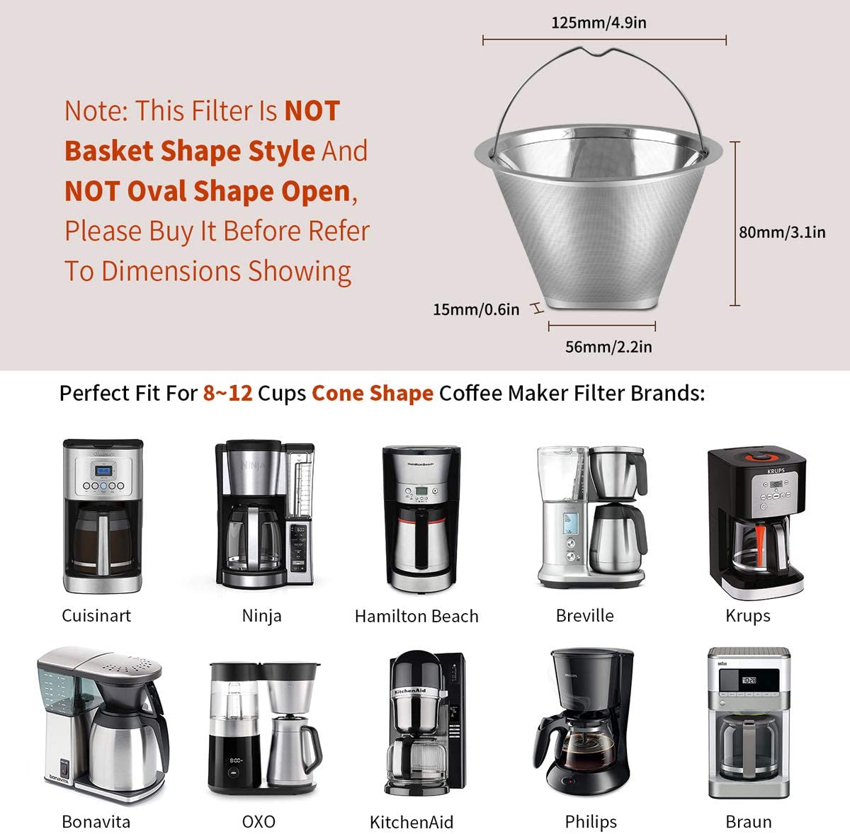8~12 Cup Size 4 Coffee Filters Reusable Permanent ... – Grandado