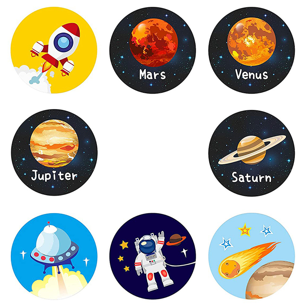 500 Pcs Children Reward Stickers Cute Space Planet... – Grandado