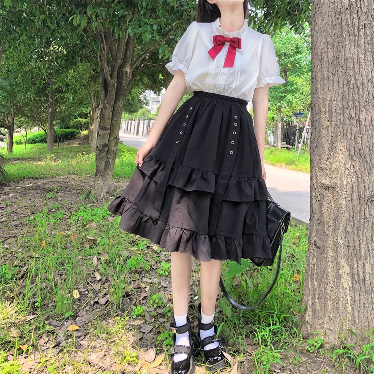 Japanese college uniform Short-Sleeved Shirt+High ... – Grandado