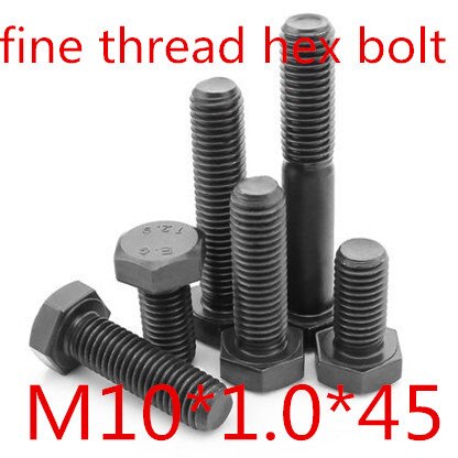 20pcs steel with black M10*1.0 Fine Thread Hex bol... – Grandado