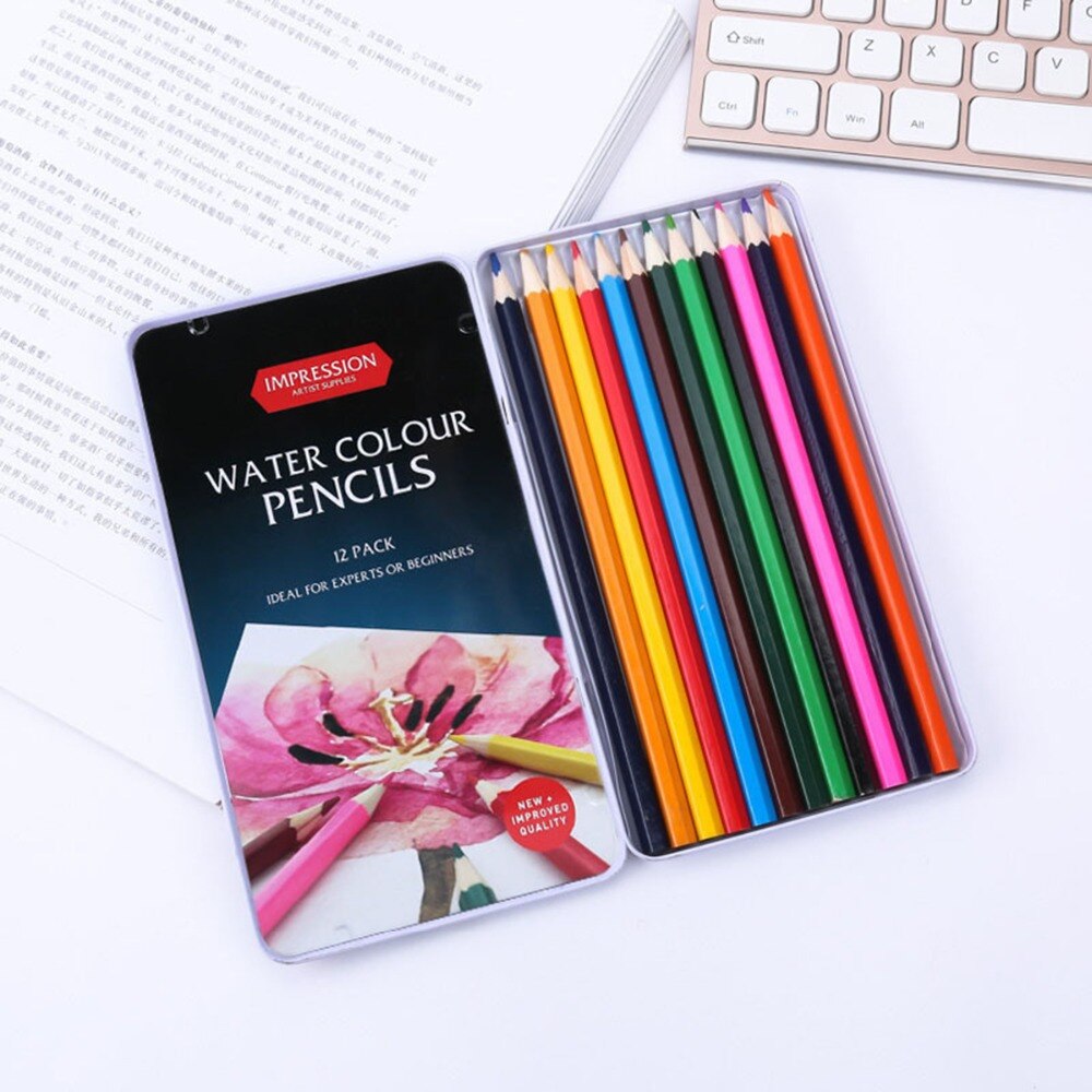12 Pack Watercolor Pencils Set Pre-sharpened Water... – Grandado