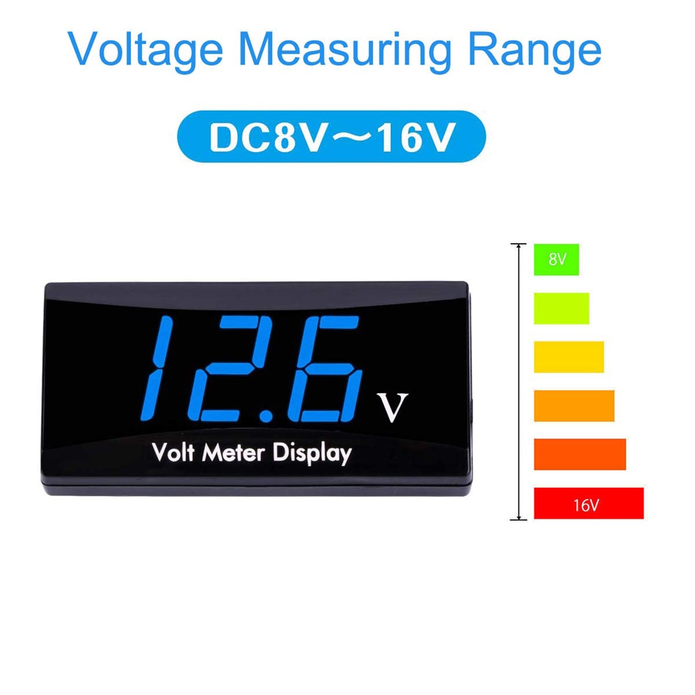 LYKAS Motorcycle Voltmeter LED Digital Gauge DC5V-... – Vicedeal
