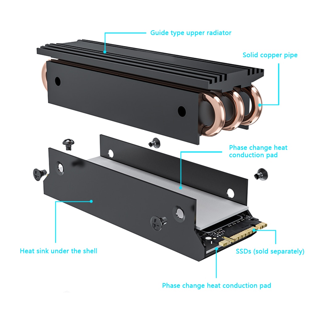 M.2 SSD Heatsink Cooler Drive Radiator Household 2... – Grandado