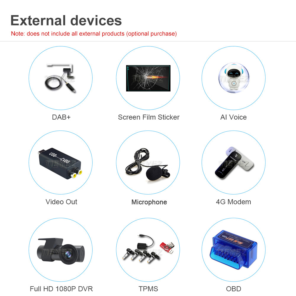 Tieyez Navigation Multimedia Accessories Optional – Grandado