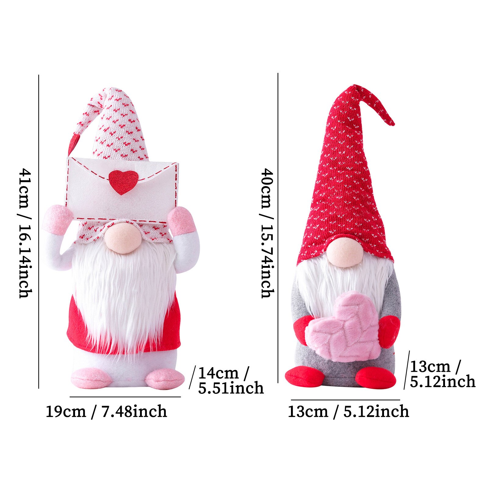 2PC Valentine's Day Faceless Doll Plush Toy Decora... – Grandado