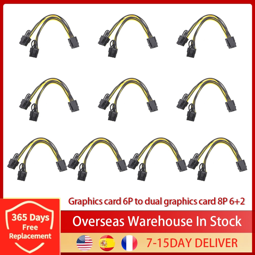 5/10pcs PCI-E 6-pin to Dual 6+2-pin (6-pin/8-pin) ... – Vicedeal