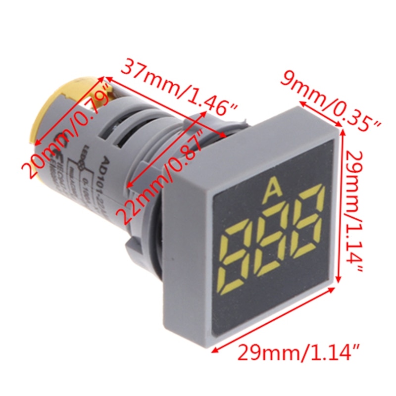 22MM AC 12-500V Voltmeter Square Panel LED Digital... – Grandado