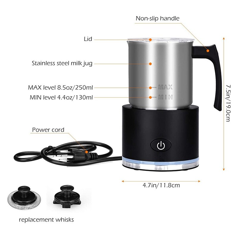 Electric Milk Frother Automatic, Stainless Steel F... – Grandado
