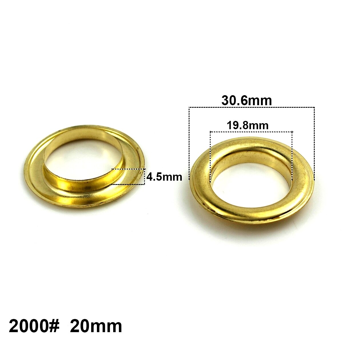 100sets 20mm Messing Öse mit Scheibe 2000# Leder H... – Vicedeal