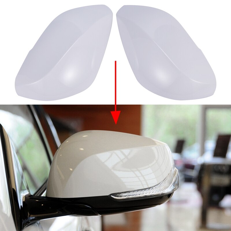2Pcs(Left+Right)White Rear View Mirror Cover Cap-S... – Grandado