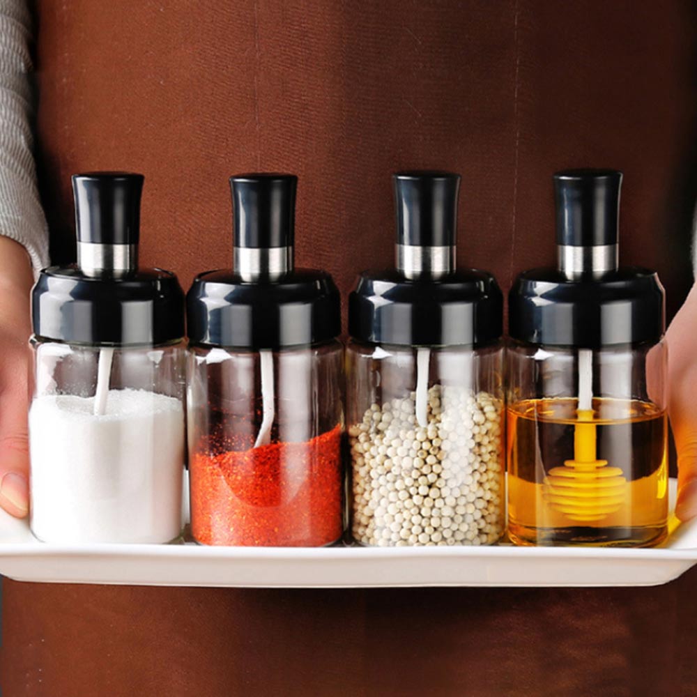 Glass Storage With Spoon Dinnerware Containers Spi... – Grandado