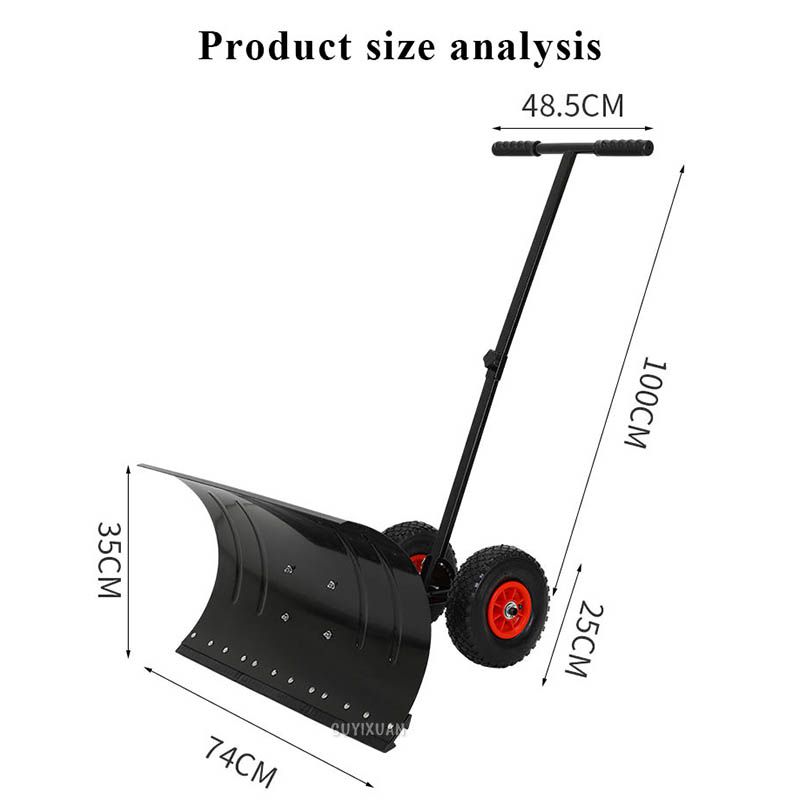 Wheeled Hand Push Snow Removal Shovel Large Snow R... – Grandado