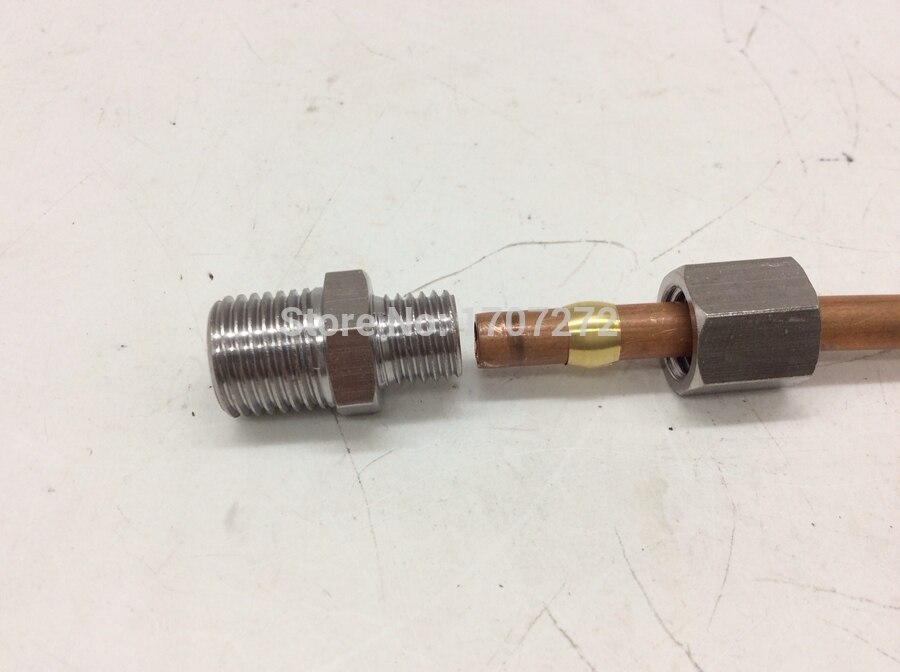 copper fitting 1/4" x 6mm elbow Ferrule Tube ... – Vicedeal