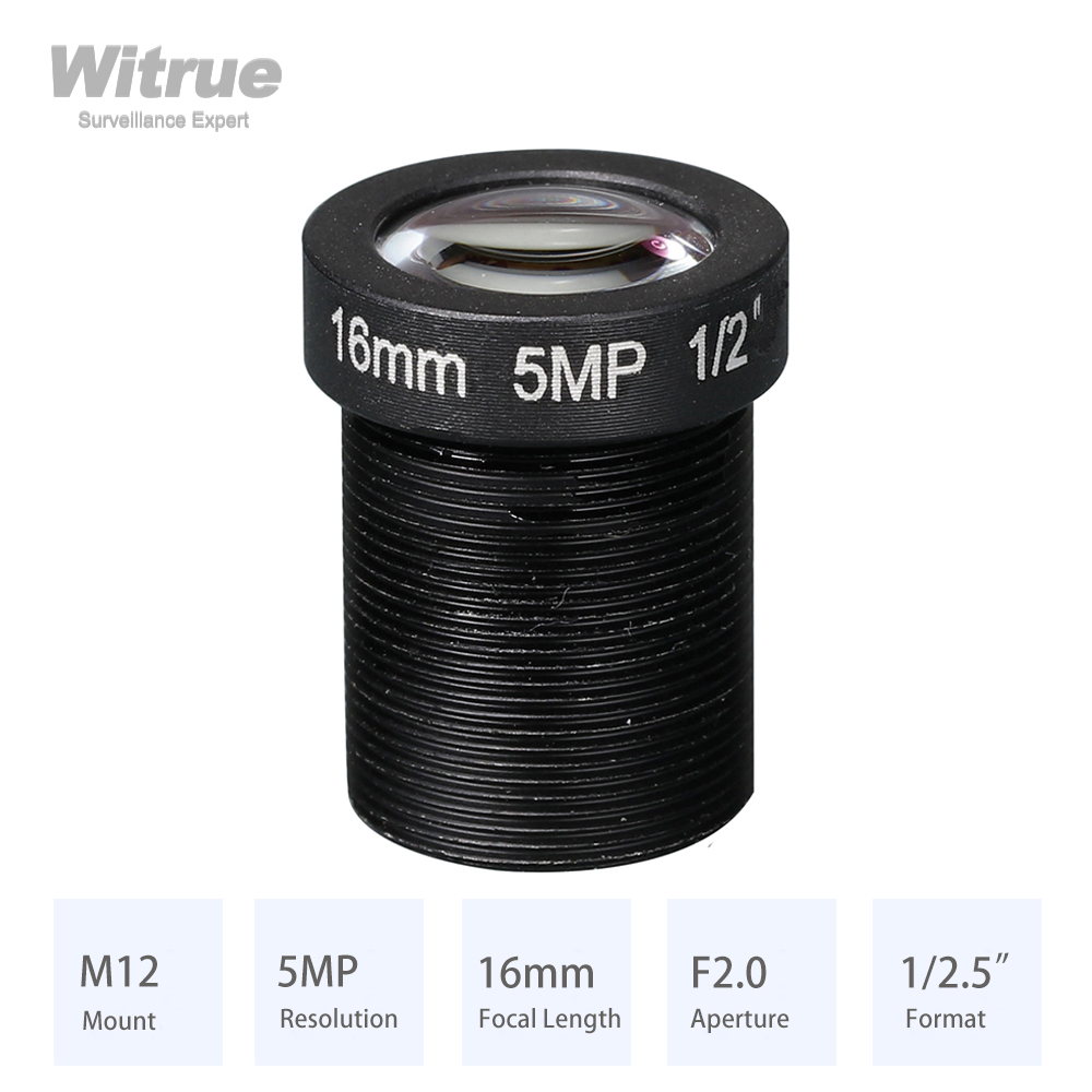 Witrue HD 5MP M12 Mount Lens 8MM 12MM 16MM Diafrag... – Vicedeal