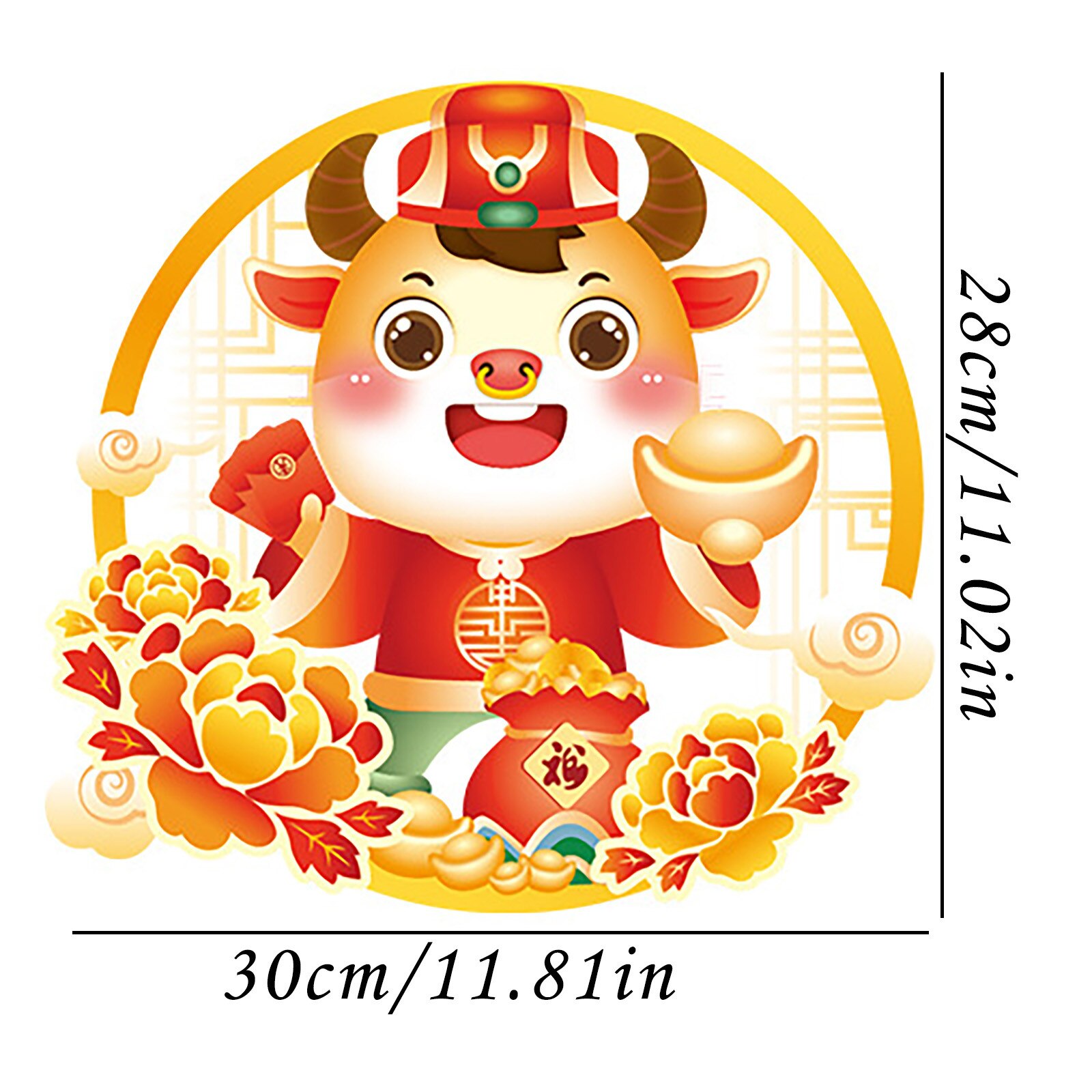 Chinese Year Zodiac Festive Window Stickers Cabine... – Grandado