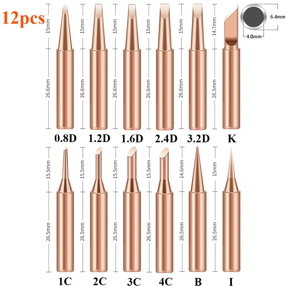 5/12pcs I+B+K+2.4D+3C 900M-T Pure Copper Soldering... – Vicedeal
