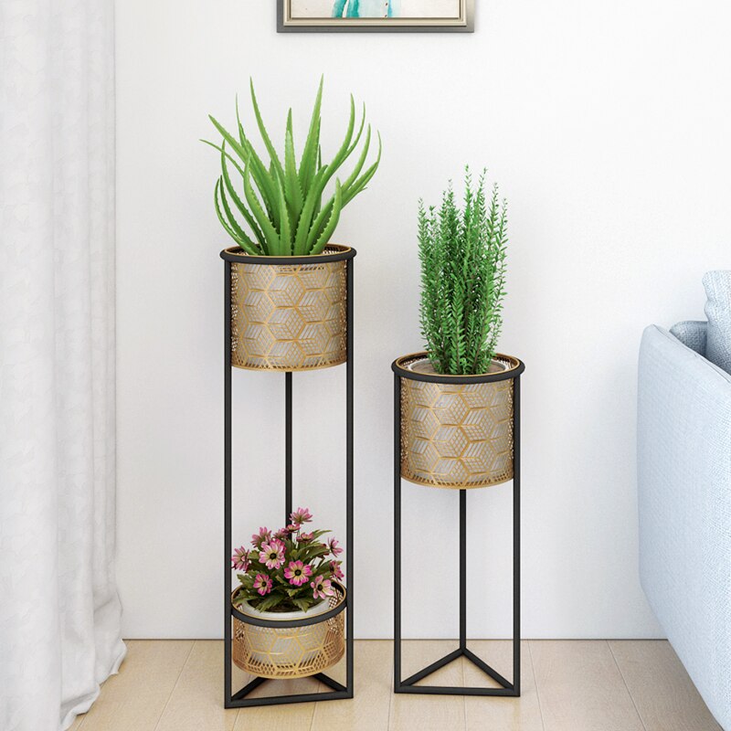 European wrought iron flower shelf pot rack living... – Vicedeal