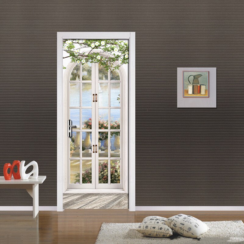 3D Door Sticker European Style Arch Wall Mural Art... – Grandado