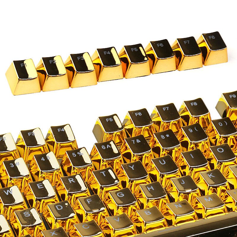 Metallic Electroplated Golden Color 104 Key 87 Key... – Grandado