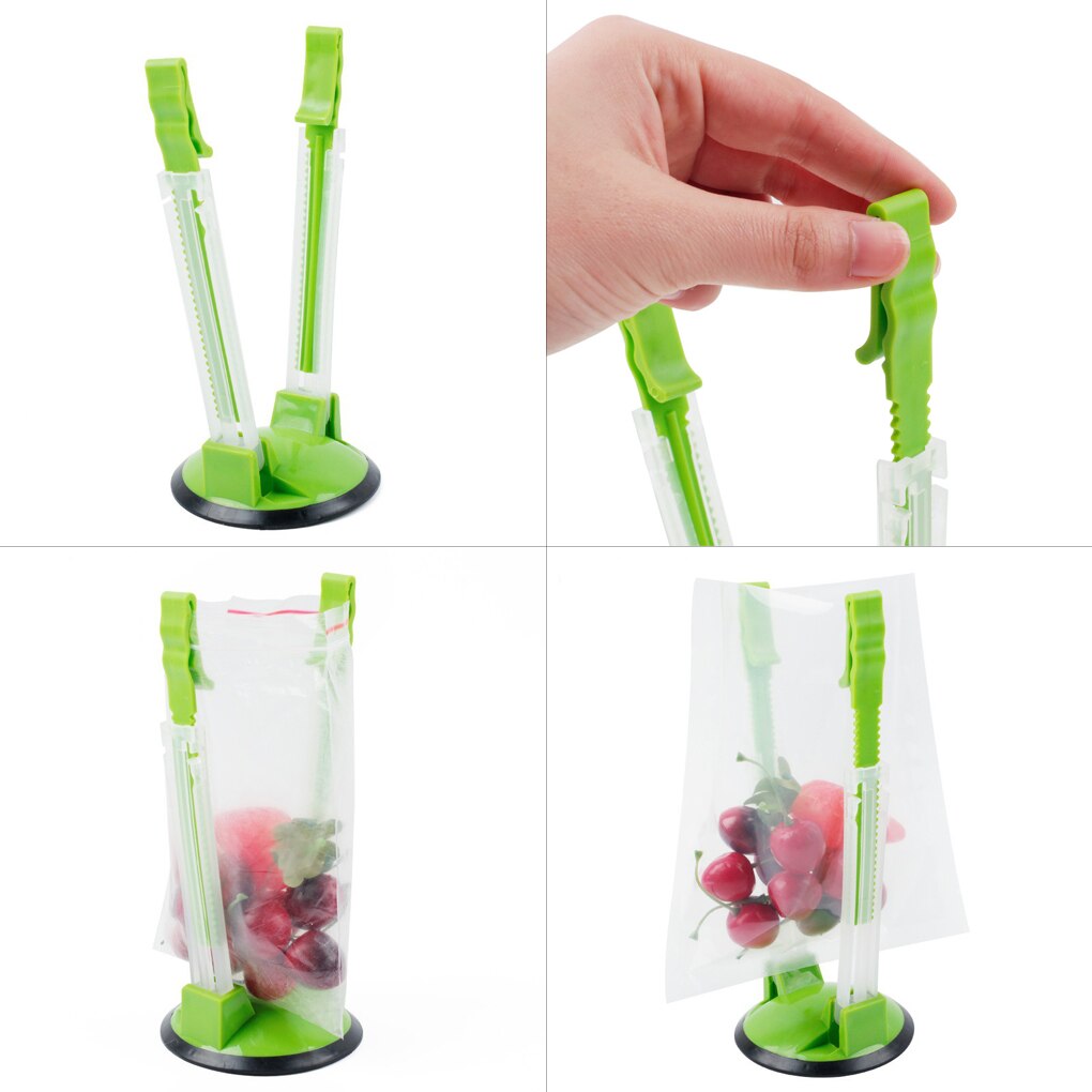 Pack of 2 Food Prep Bag Rack Holder Adjustable Was... – Grandado