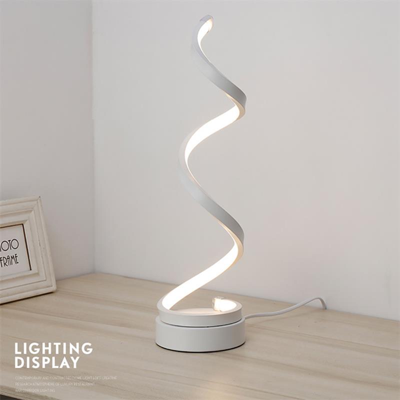 LED Spiral Table Lamp Modern Curved Desk Bedside L... – Vicedeal