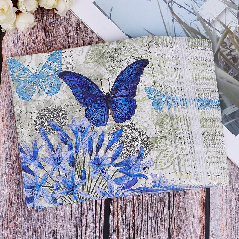 20 Stuks Vintage Servet Papieren Tissue Paarse Blo... – Grandado